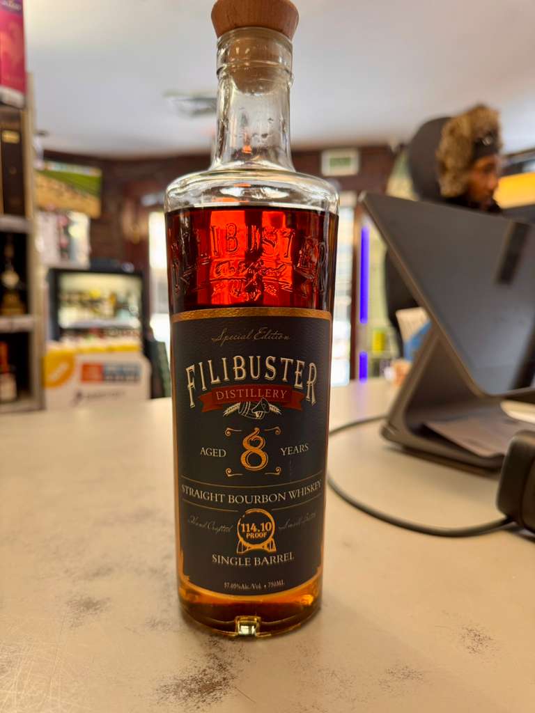 Filibuster 8 Year Straight Bourbon Whiskey Single Barrel 750ml ...